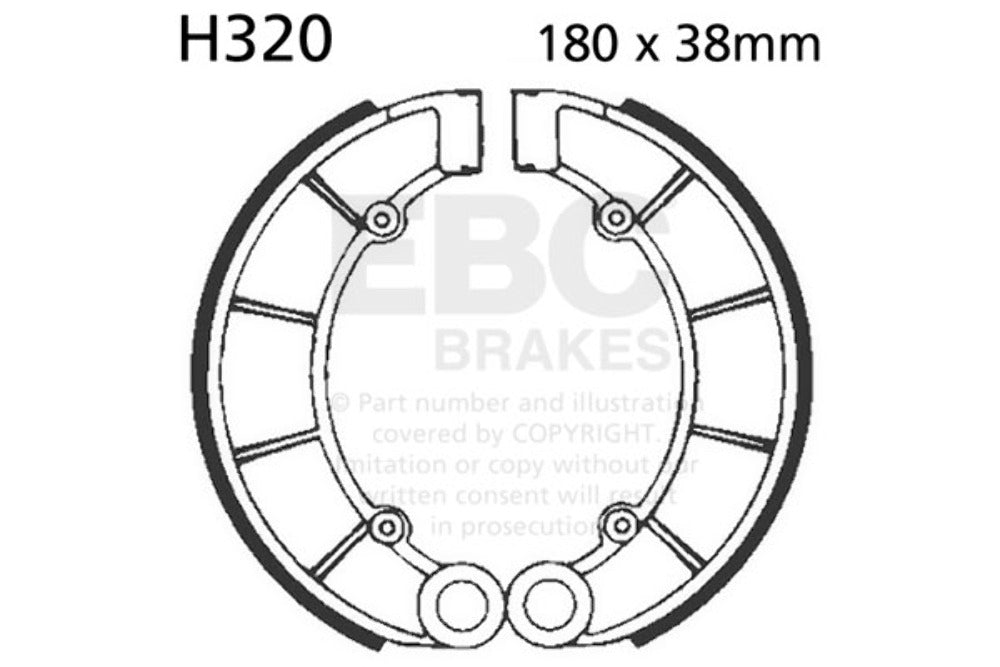 EBC 320 Rear Brake Shoes fits select Honda models CB650 CB750 Nighthaw